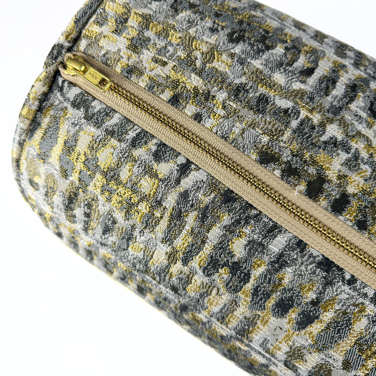 Grey and Gold Textured Print Bolster Cover – Love, Ravin Collection